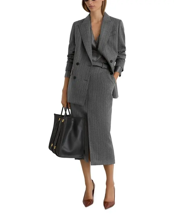 REISS Astrid Wool Belted Pencil Skirt