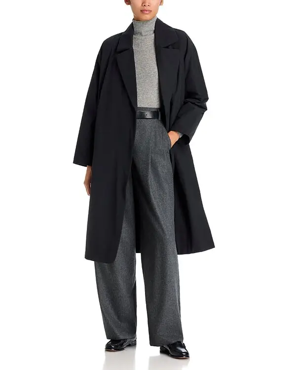 Eileen Fisher Light Cotton & Nylon Padded Trench Coat