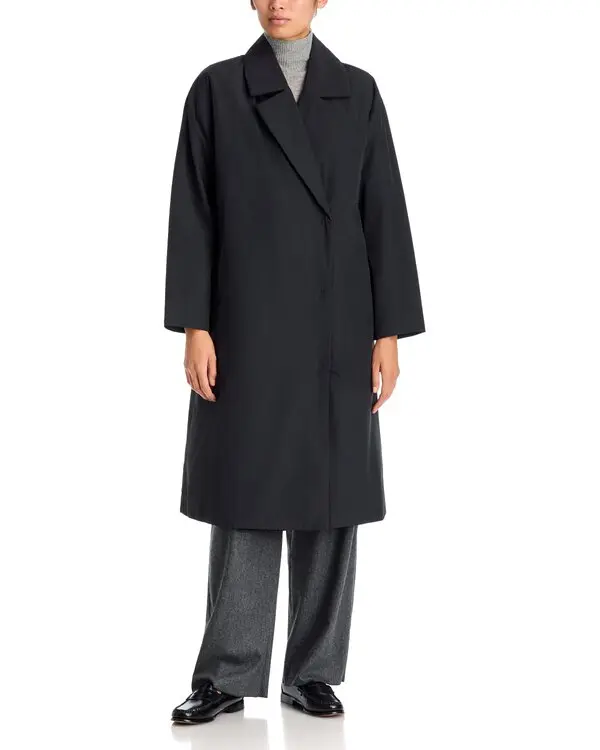Eileen Fisher Light Cotton & Nylon Padded Trench Coat