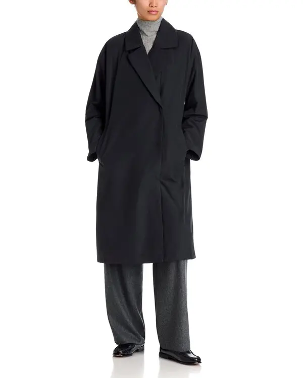 Eileen Fisher Light Cotton & Nylon Padded Trench Coat