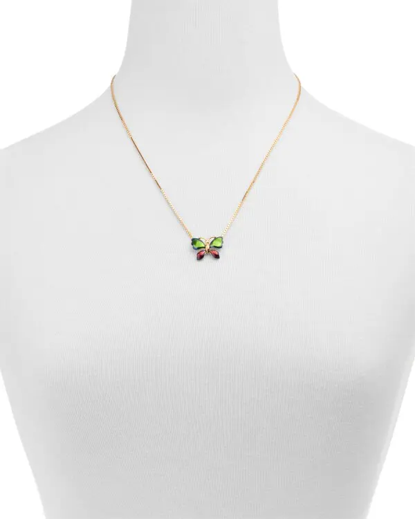 Valentino Garavani Vlogo Flutterby Butterfly Enamel Necklace, 15.5-19.5