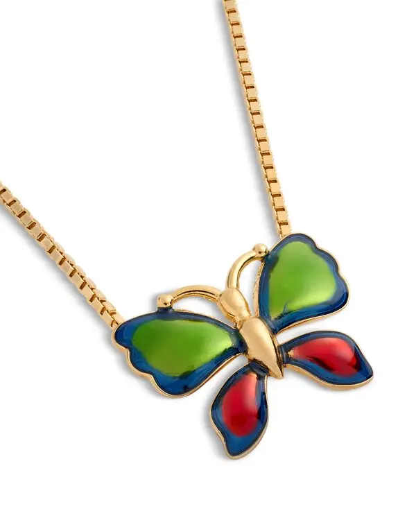 Valentino Garavani Vlogo Flutterby Butterfly Enamel Necklace, 15.5-19.5
