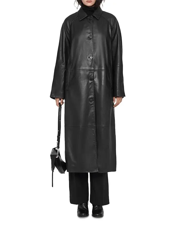 ALLSAINTS Orville Leather Long Coat