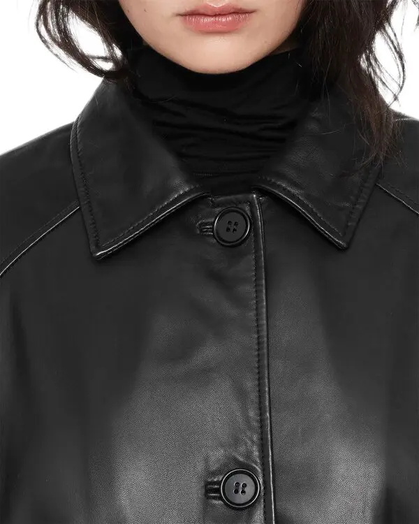 ALLSAINTS Orville Leather Long Coat