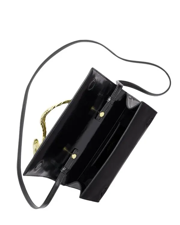 Alexis Bittar Serpent Side Handle Leather Clutch