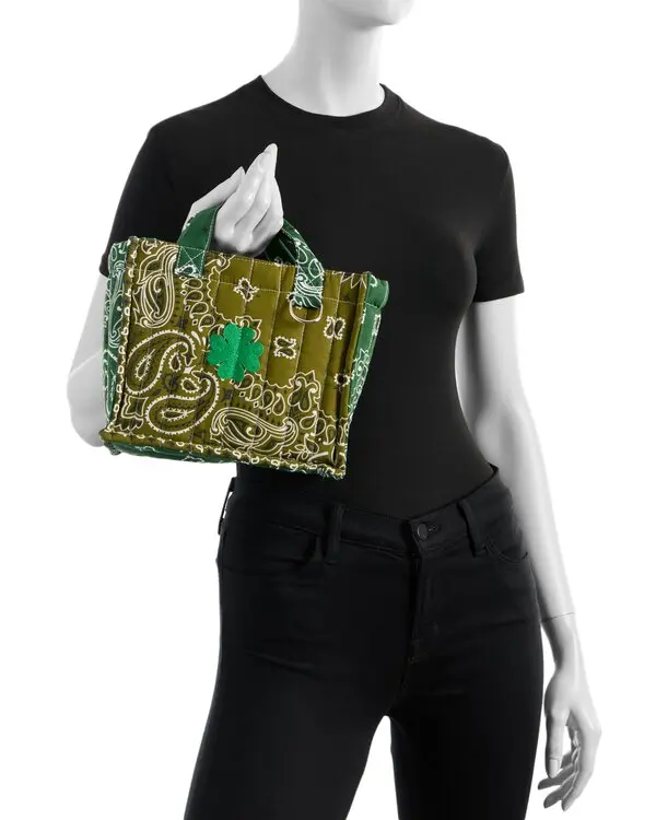 CALL IT BY YOUR NAME Mini Cabas Quilted Canvas Tote - Bronze