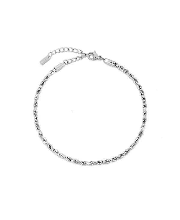 ATOLEA Calvi Rope Chain Anklet - Silver