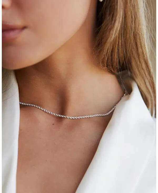 ATOLEA Calvi Rope Chain Necklace - Silver