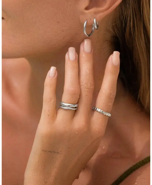 ATOLEA Gemini Stackable Rings - Silver