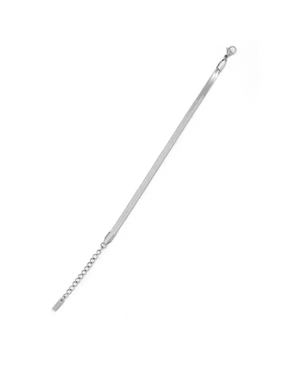 ATOLEA Kauai Herringbone Anklet - Silver