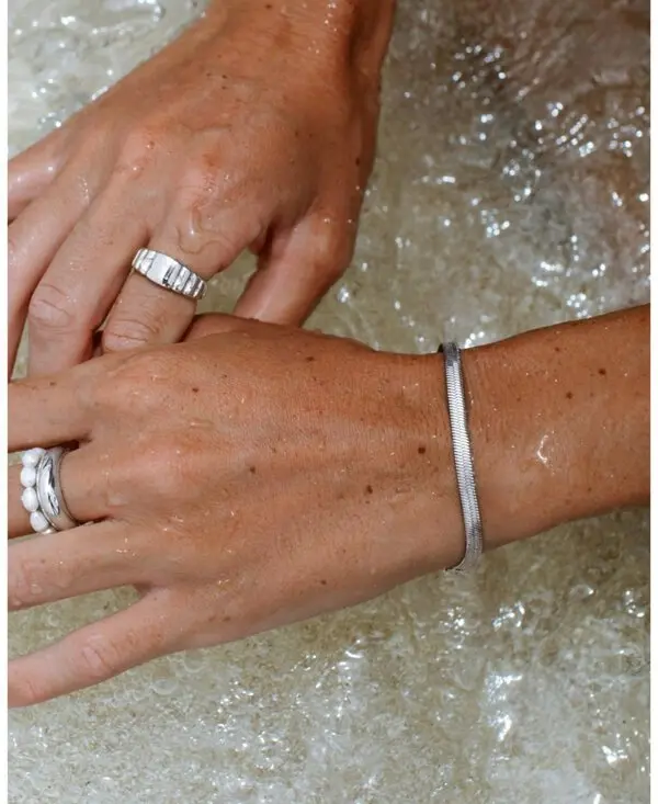 ATOLEA Kauai Herringbone Bracelet - Silver