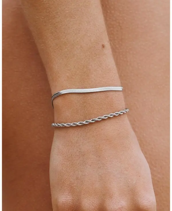 ATOLEA Kauai Herringbone Bracelet - Silver