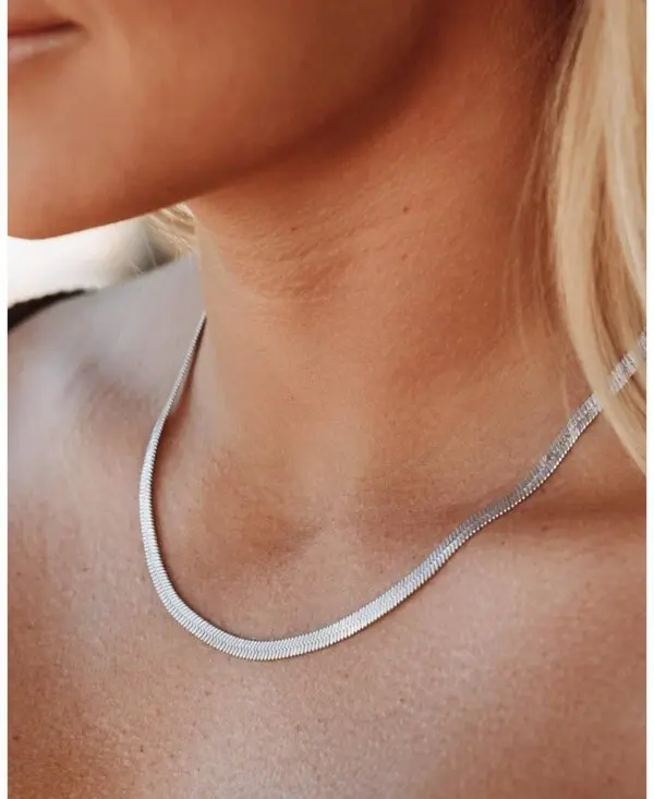 ATOLEA Kauai Herringbone Choker - Silver