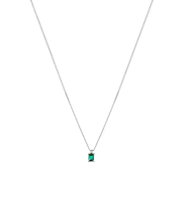 ATOLEA Emerald Necklace - Silver