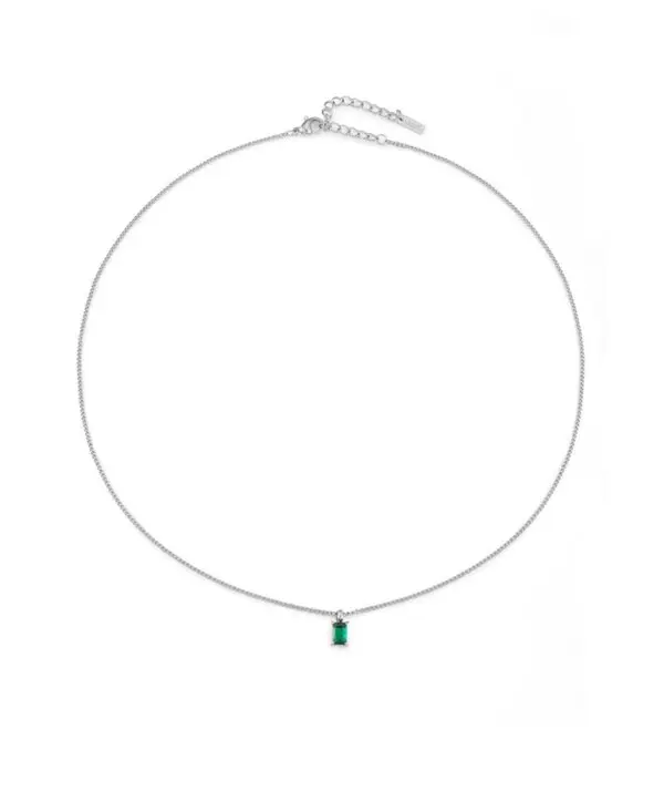 ATOLEA Emerald Necklace - Silver
