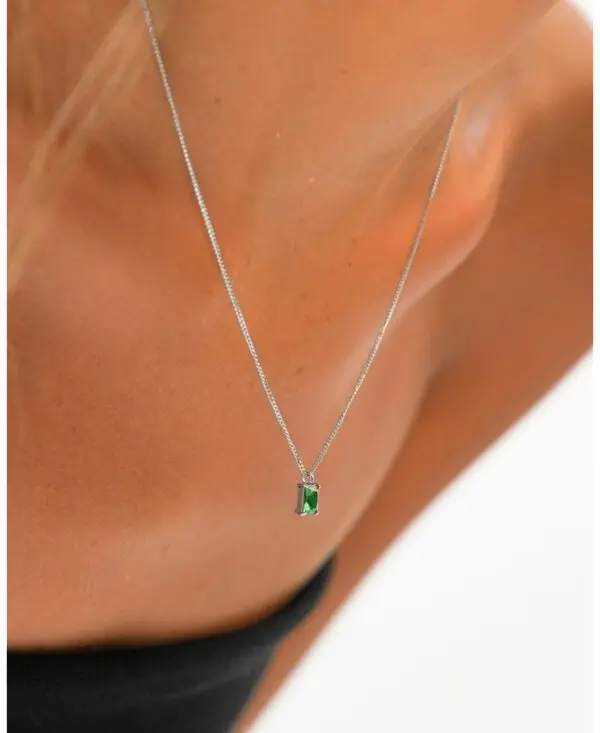 ATOLEA Emerald Necklace - Silver