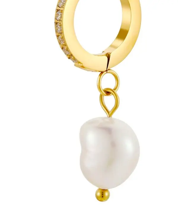 ATOLEA Freshwater Pearl Hoop Earrings - Gold
