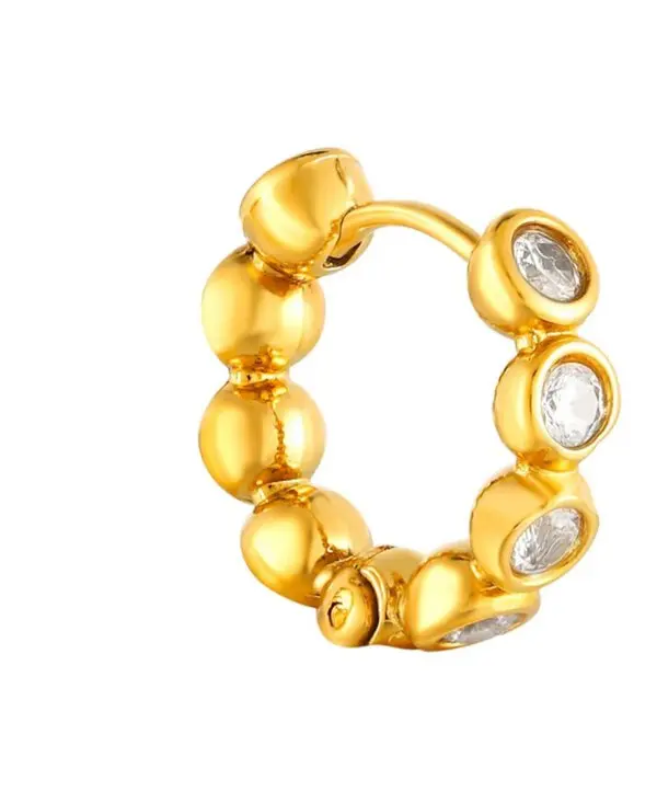 ATOLEA Beaded Diamond Hoops