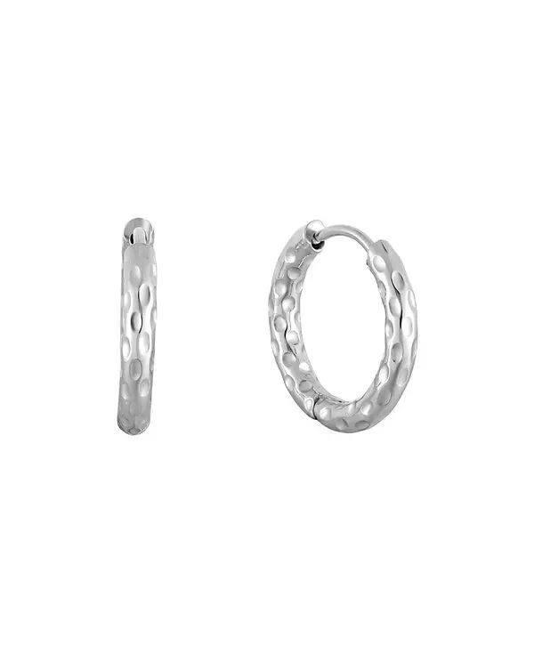 ATOLEA Hammered Hoops Earrings - Silver