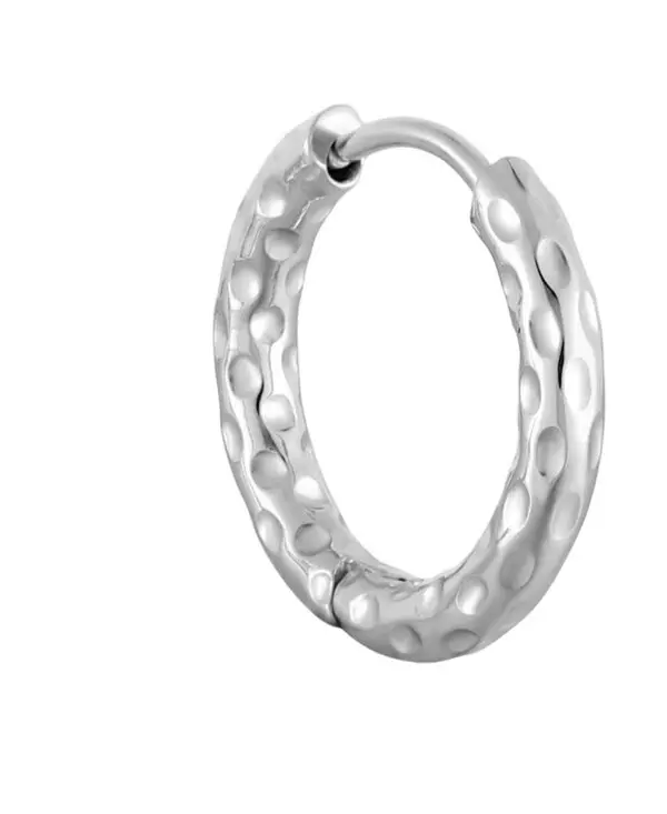 ATOLEA Hammered Hoops Earrings - Silver