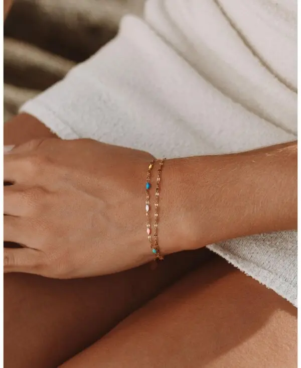 ATOLEA Rainbow Dainty Bracelet - Gold