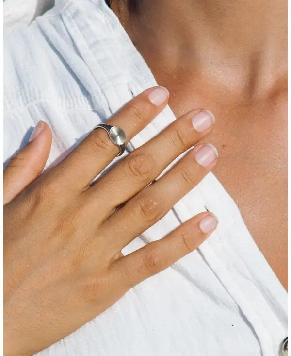 ATOLEA Sun Signet Ring - Silver