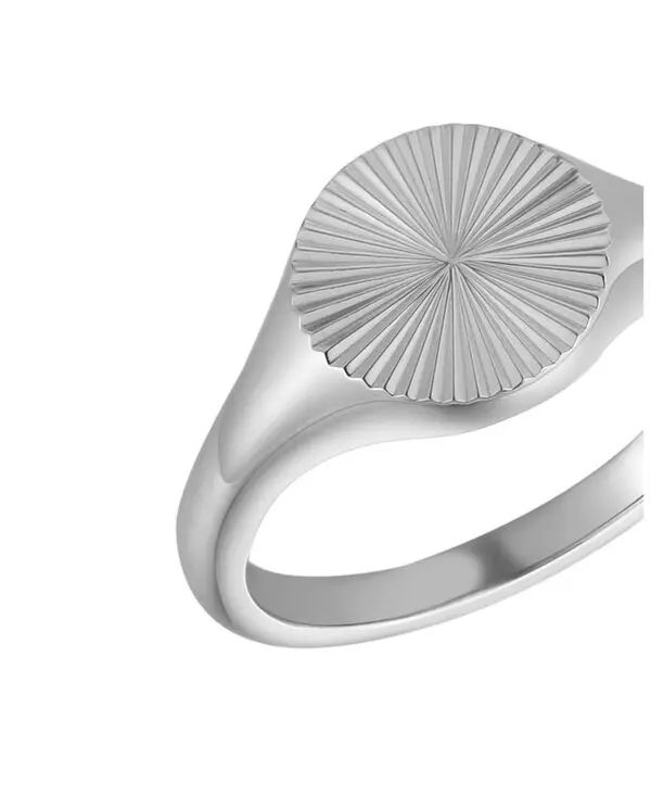 ATOLEA Sun Signet Ring - Silver