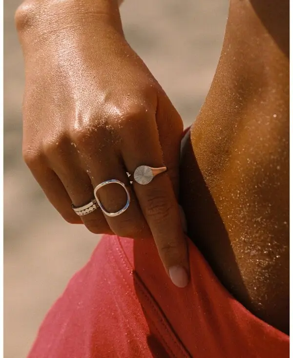 ATOLEA Sun Signet Ring - Silver