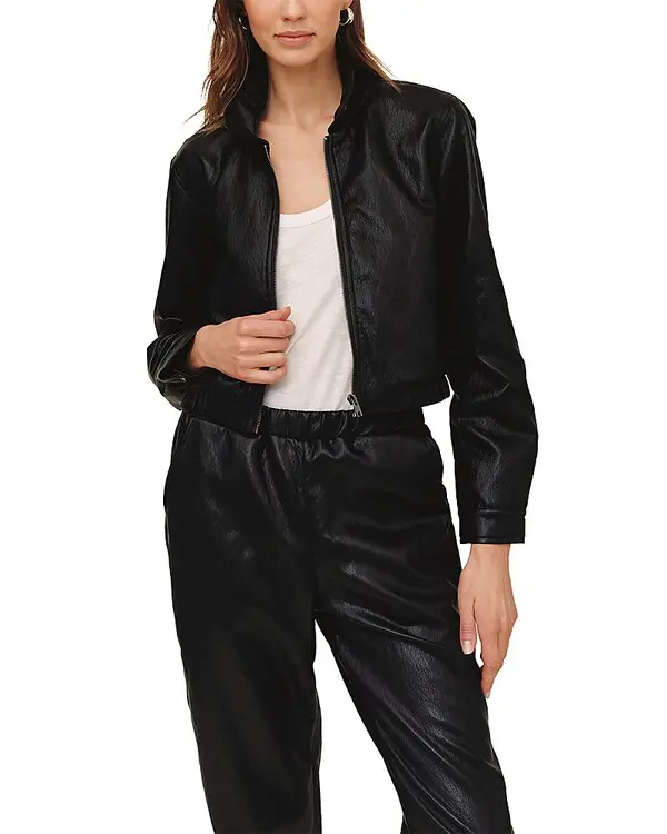 Bella Dahl Faux Leather Cropped Bomber Jacket