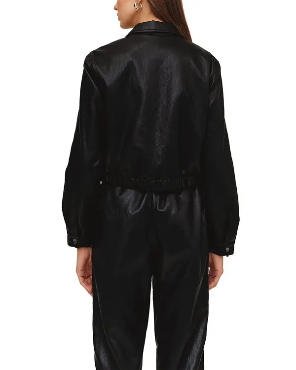 Bella Dahl Faux Leather Cropped Bomber Jacket