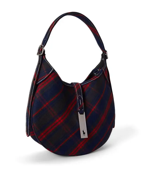 Polo Ralph Lauren Polo Id Plaid Twill Small Shoulder Bag