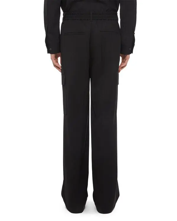 Helmut Lang Utility Relaxed Fit Wide Leg Wool Pants