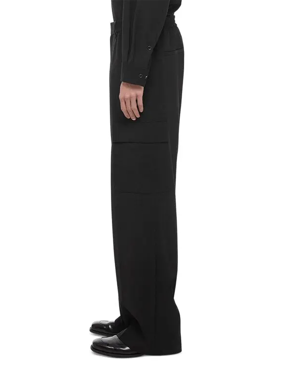 Helmut Lang Utility Relaxed Fit Wide Leg Wool Pants