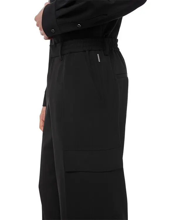 Helmut Lang Utility Relaxed Fit Wide Leg Wool Pants