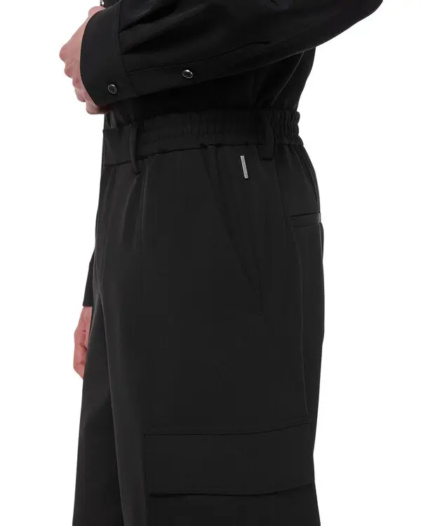Helmut Lang Utility Relaxed Fit Wide Leg Wool Pants