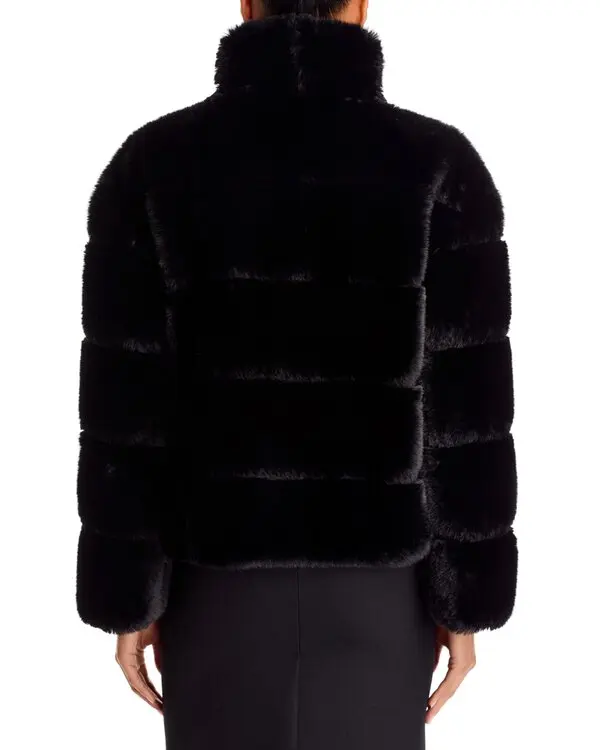 Aqua Embellished Faux Fur Coat Exclusive