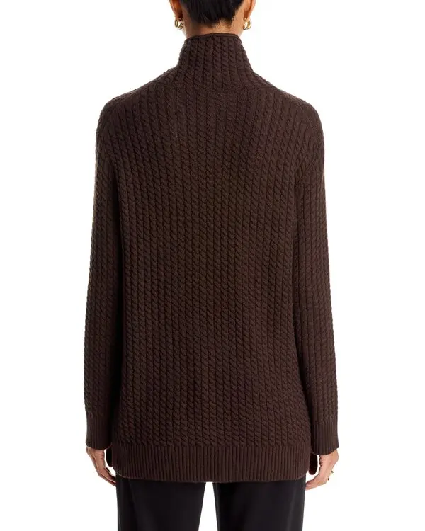 Lafayette 148 New York Cashmere Cable Knit Stand Collar Sweater