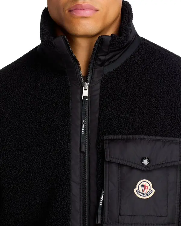 Moncler Sherpa Zip Up Cardigan
