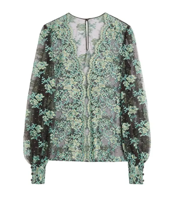 Valentino Garavani Lace Long-sleeve Blouse