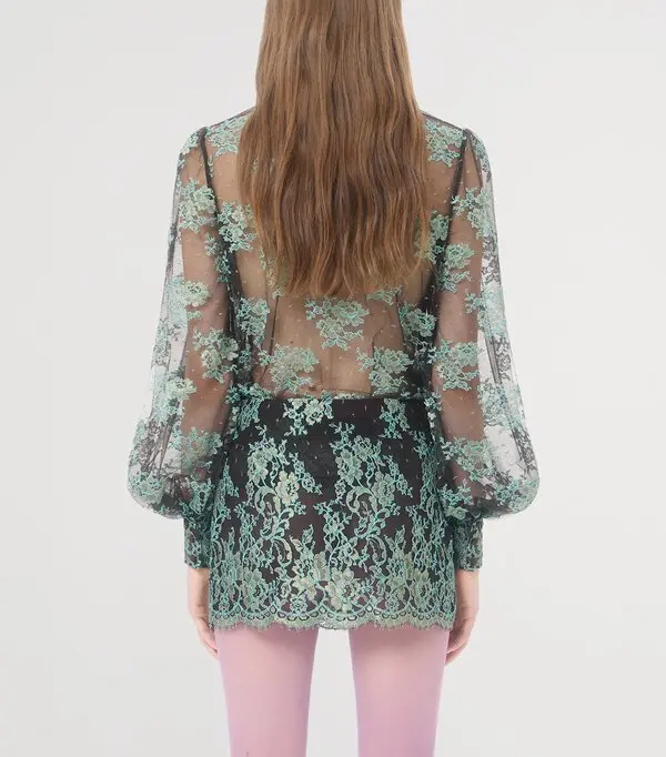 Valentino Garavani Lace Long-sleeve Blouse