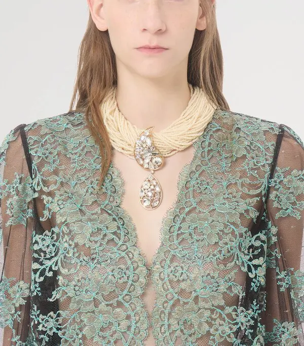Valentino Garavani Lace Long-sleeve Blouse