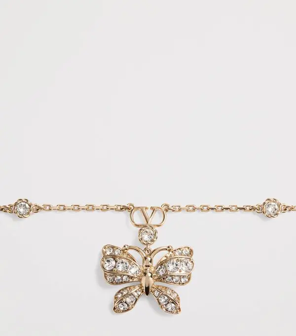 Valentino Garavani Crystal-embellished Flutterby Necklace