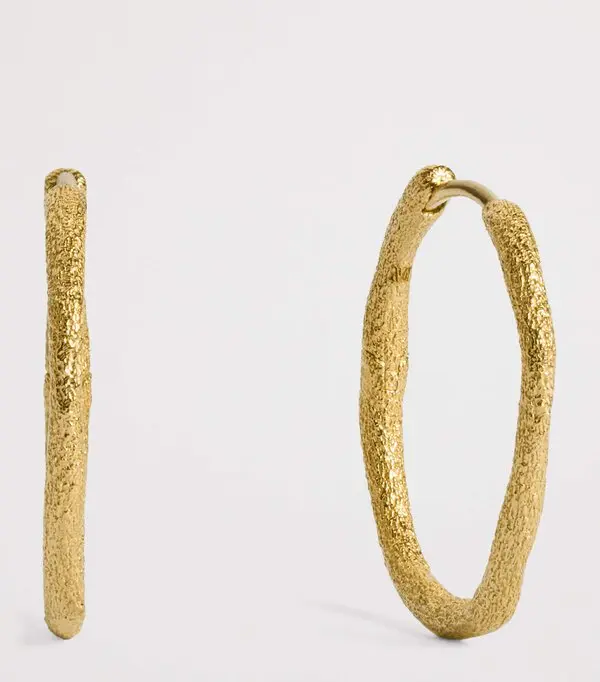Monica Vinader Medium Vermeil Antica Slim Hoop Earrings