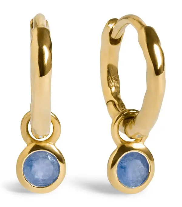 Monica Vinader Gold Vermeil And Sapphire September Birthstone Huggie Earrings - Blue