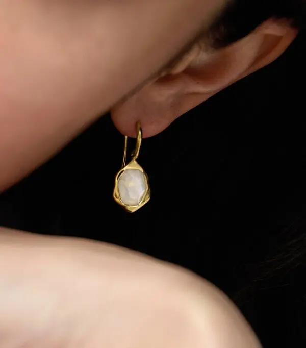 Monica Vinader Gold Vermeil And Moonstone Odyssey Earrings