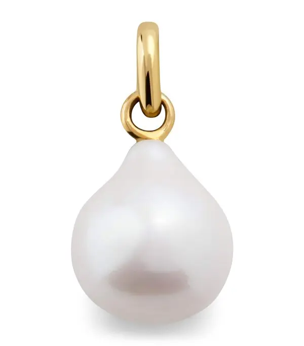 Monica Vinader Small Gold Vermeil And Baroque Pearl Pendant Charm - White