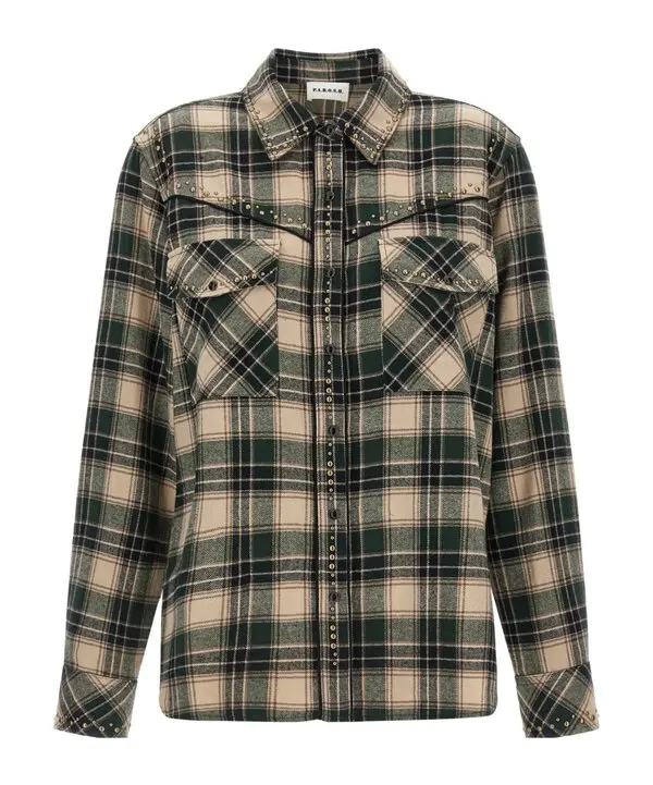 P.a.r.o.s.h Cowboy Studded Check Shirt - Multicolor