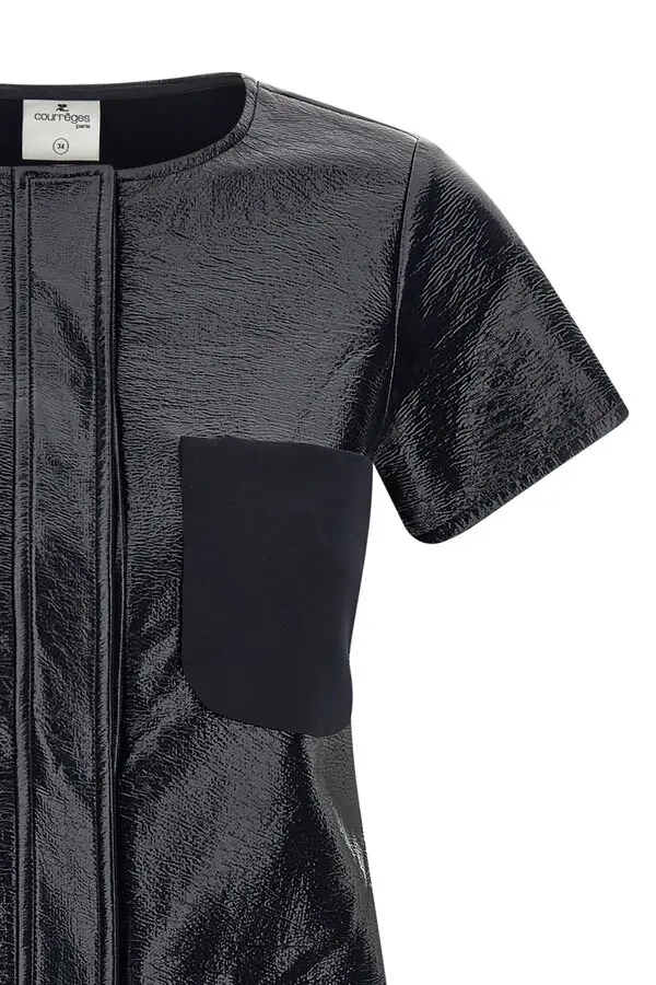 COURREGES Vinyl Patch-pocket Mini Dress