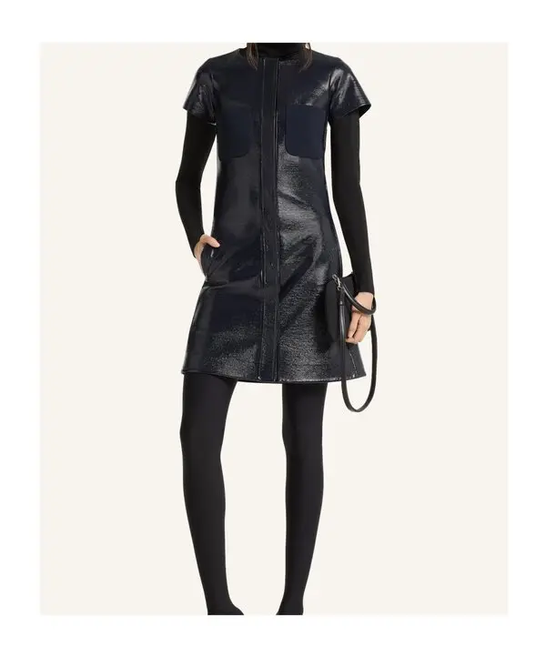 COURREGES Vinyl Patch-pocket Mini Dress