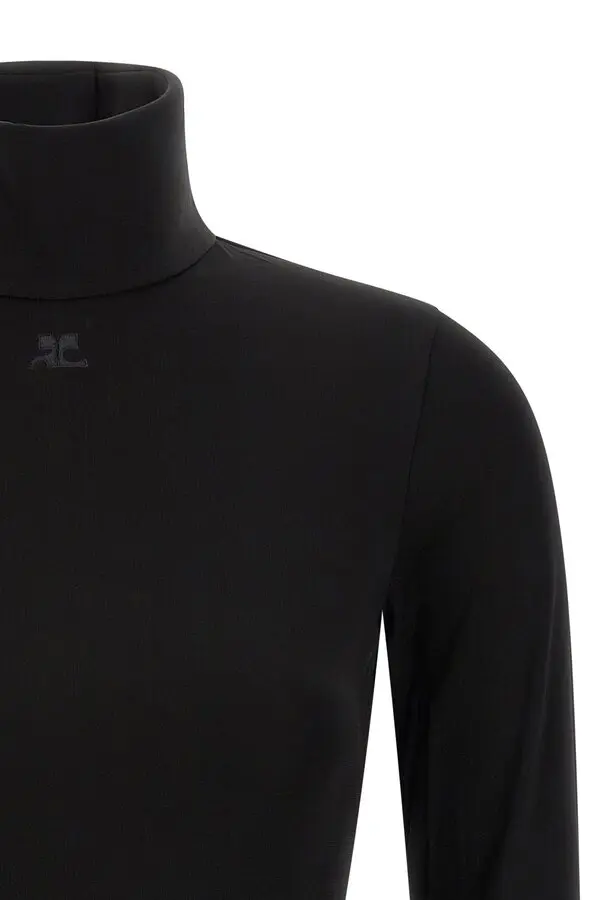 COURREGES Jersey Mockneck Bodysuit